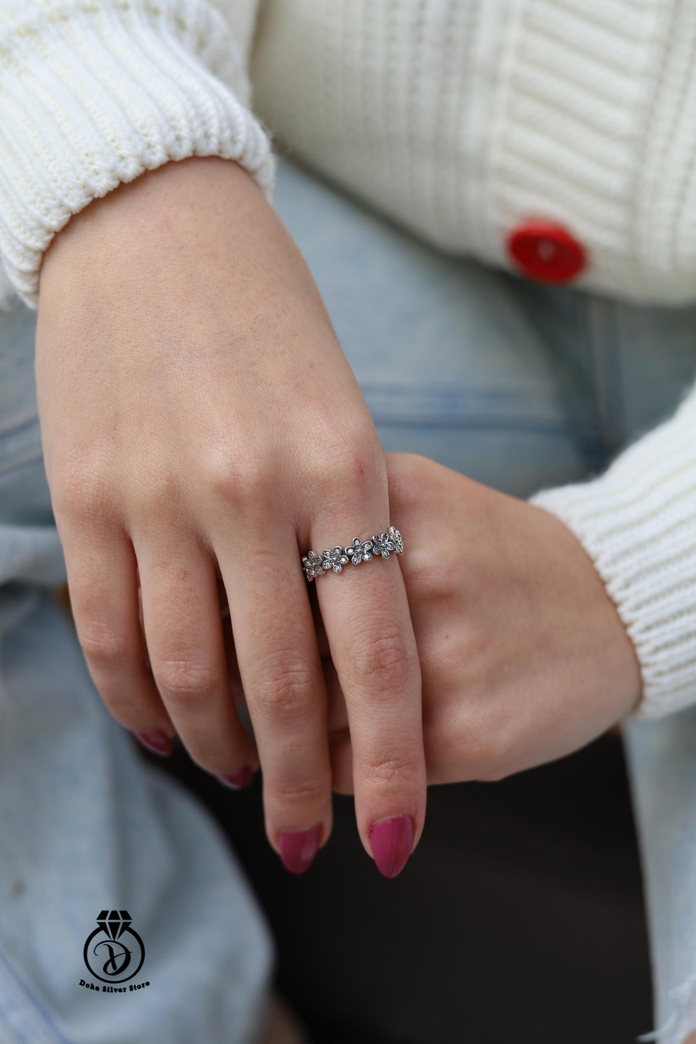 Flowers Ring – Doha Silver Store